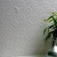 Anaglypta Paintable Spencer Flower Wallpaper White