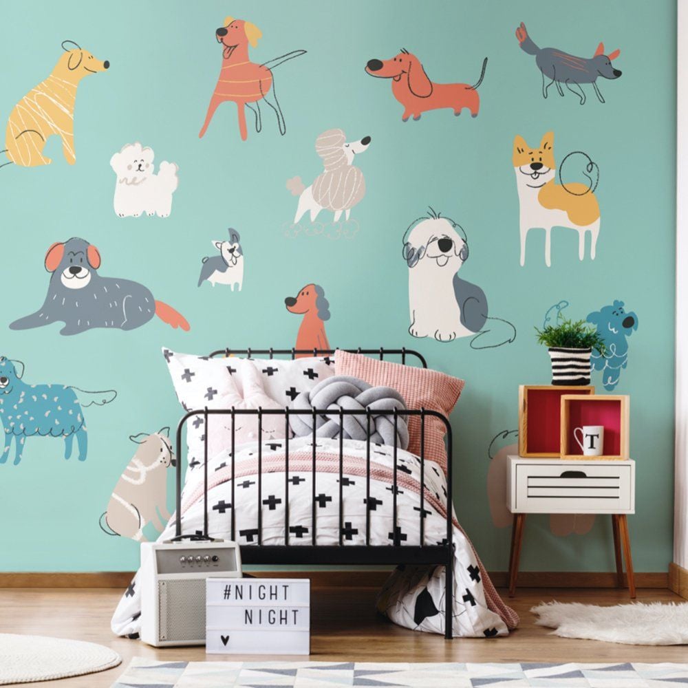 Origin Murals Happy Dogs Wall Mural | Wallpaper Shop
