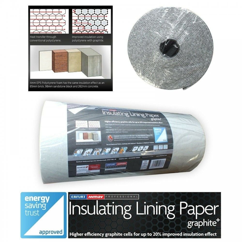 Erfurt Graphite Insulating Paper Thick Lining Wallpaper