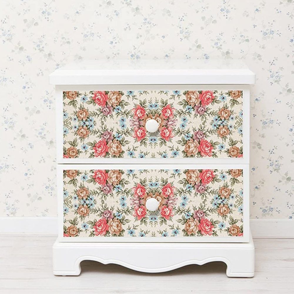 Fablon Sticky Back Plastic Romance Floral Flowers Chintz Self Adhesive