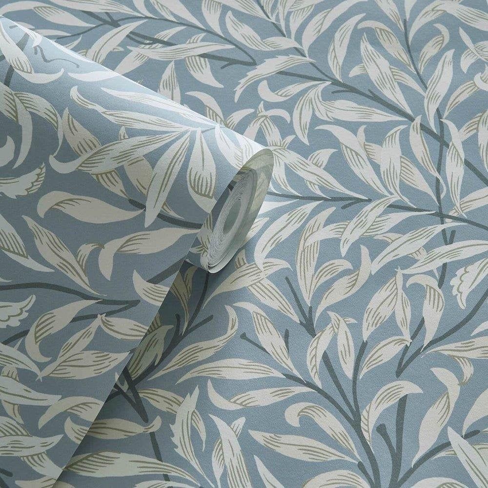 William Morris Willow Boughs Wallpaper | Denim Dove Linen Mineral Teal