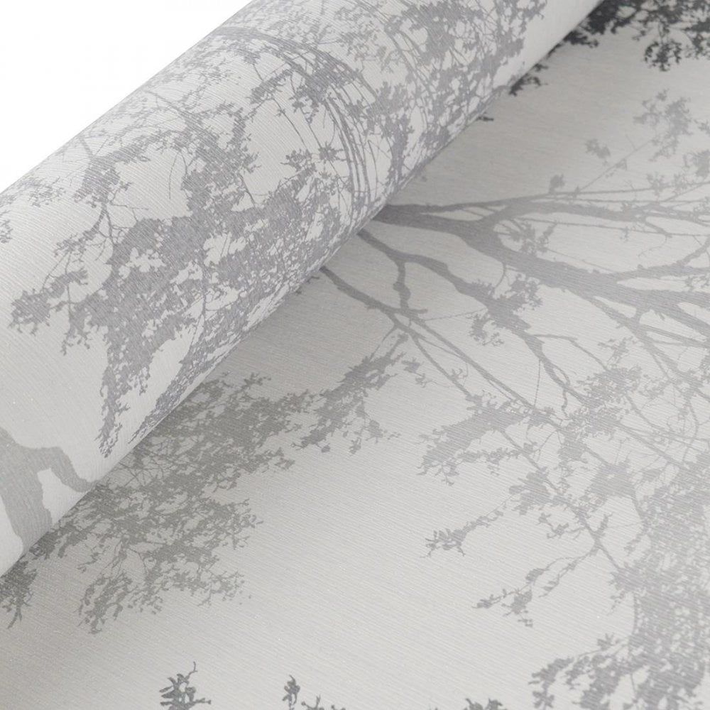Wildwood Mono Grey Wallpaper | Wallpaper Shop