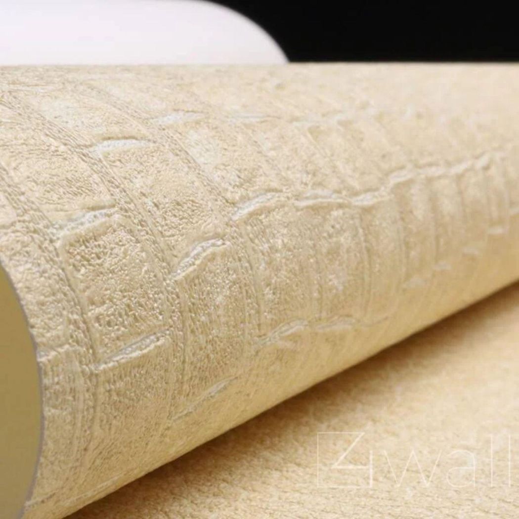 Galerie Natural Croc Effect Wallpaper Yellow | Wallpaper Shop