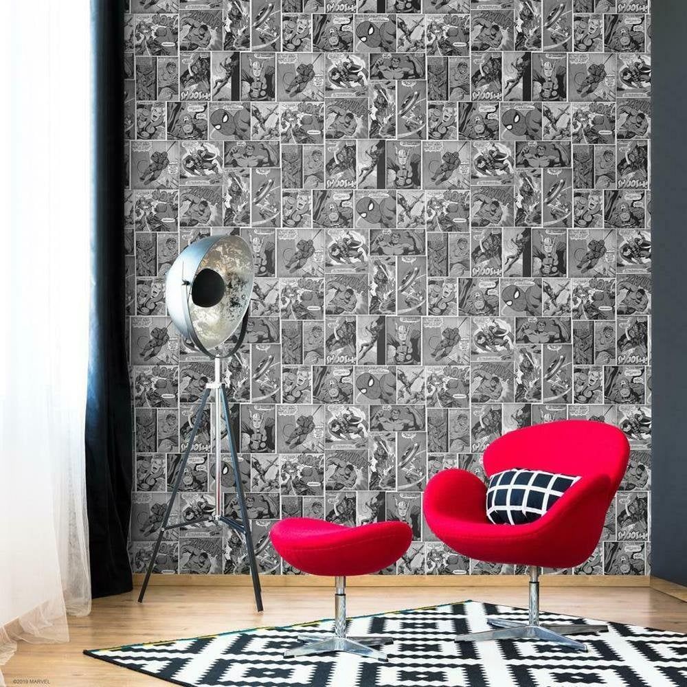 Marvel Comic Strip Wallpaper Black White Spiderman Avengers Cap America