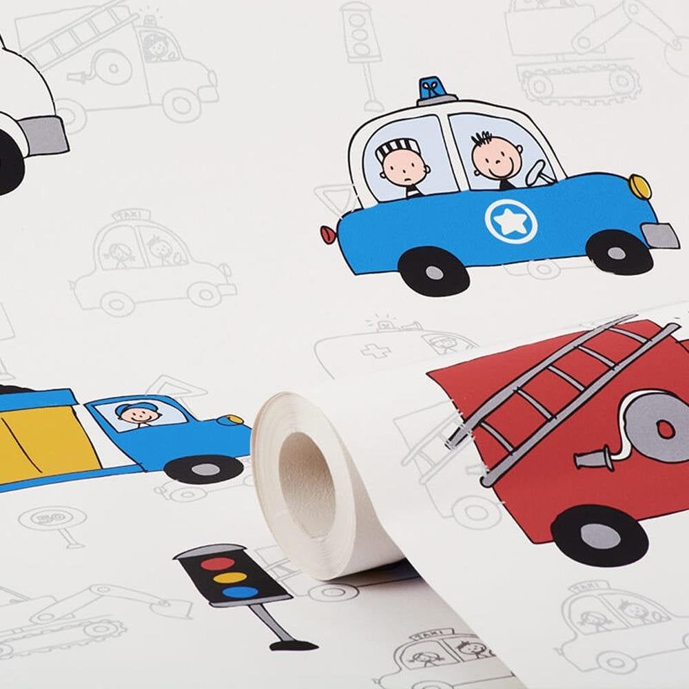 Debona Kids Cars Police Fire Engine Wallpaper | Wallpaper Shop