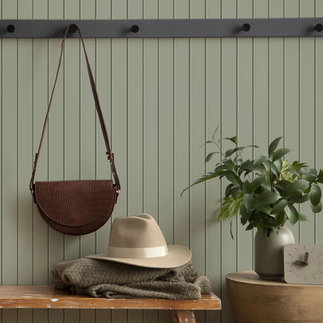 Fresco Sage Slat Wallpaper | Wallpaper Shop