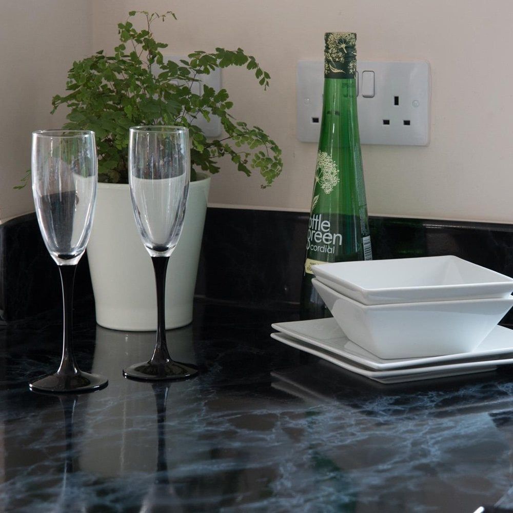 D-C-Fix Sticky Back Plastic Vinyl Marble Effect Black | Wallpaper Shop