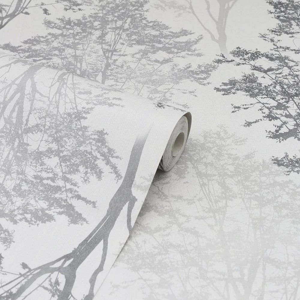 Wildwood Mono Grey Wallpaper | Wallpaper Shop