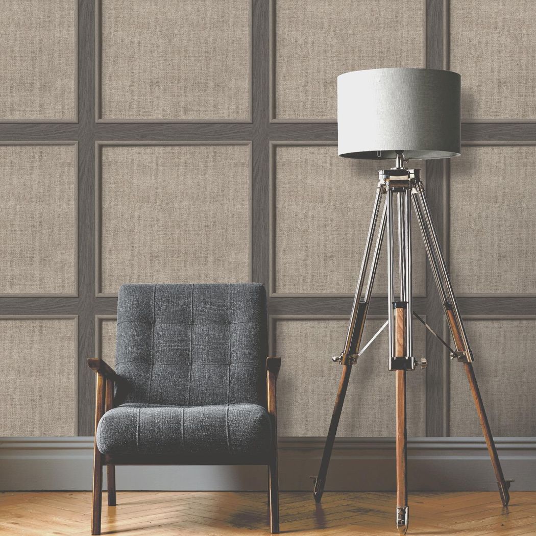 Rasch Bevelled Wood Panelled Weave Wallpaper | Wallpaper Shop