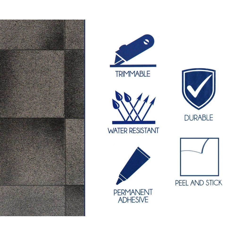 YöL Balmoral Tile Effect Vinyl Tiles Grey | Wallpaper Shop