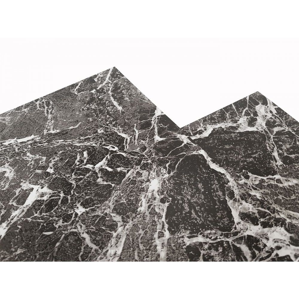 YöL Lyme Marble Effect Vinyl Tiles Black | Wallpaper Shop