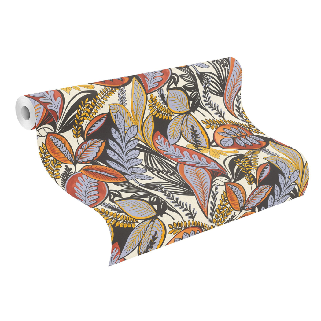 Rasch Bold Block Leaf Wallpaper Multicoloured | Wallpaper Shop
