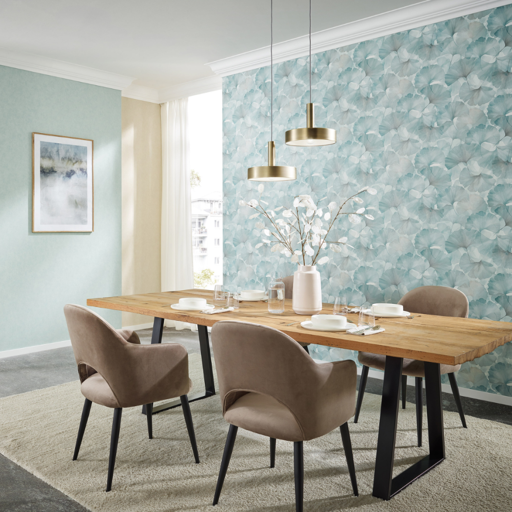 Erismann Elysium Floral Wallpaper Teal Mint | Wallpaper Shop