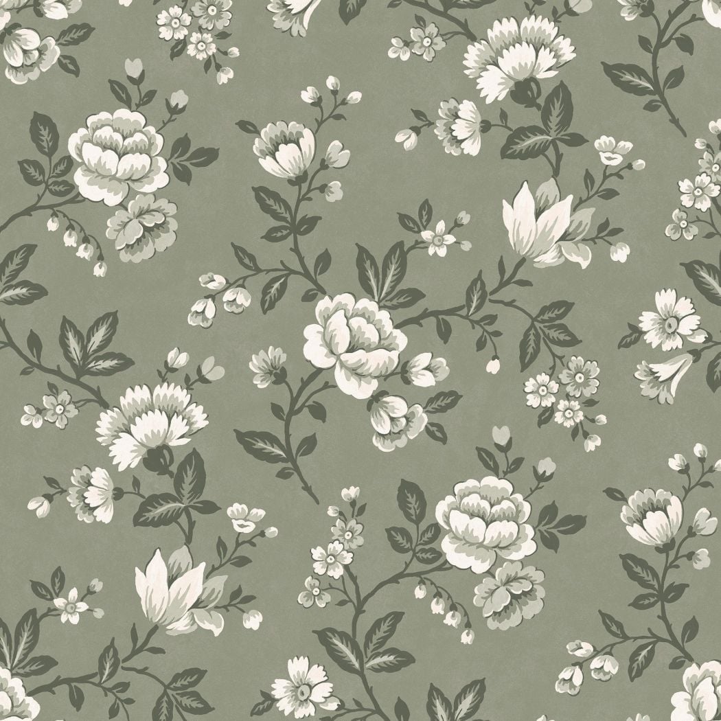 Laura Ashley Bradenbury Trail Antique Green Wallpaper | Wallpaper Shop