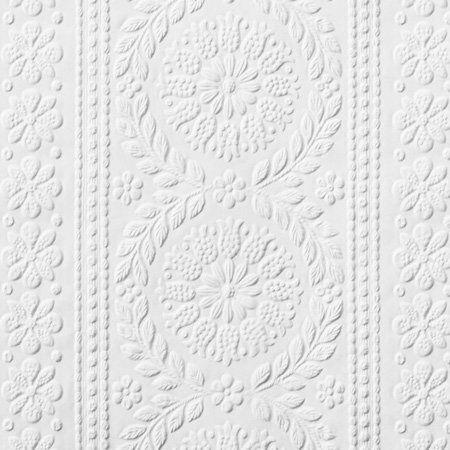 Anaglypta Paintable Townsend Flower Wallpaper White