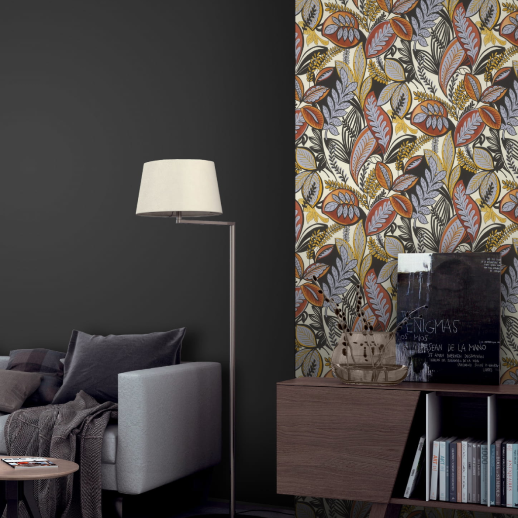 Rasch Bold Block Leaf Wallpaper Multicoloured | Wallpaper Shop