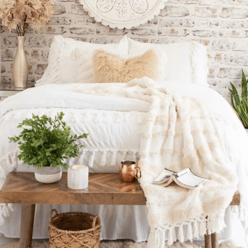 Whitewashed Brick Wall Wallpaper White Realistic 3D Effect Arthouse