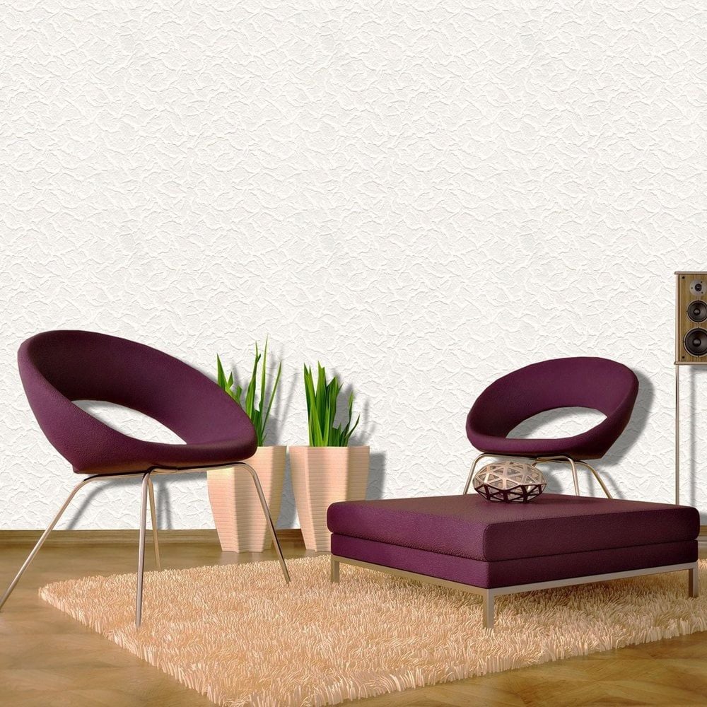 Belgravia Decor Crackled Paintable Artex Wallpaper White | Wallpaper Shop