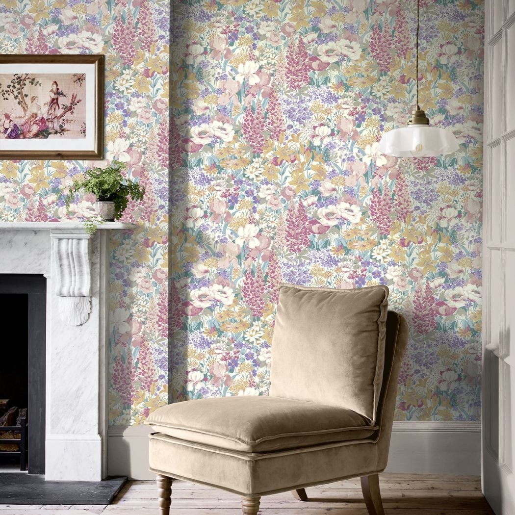 Laura Ashley Everingham Meadow Wallpaper Multi | Wallpaper Shop