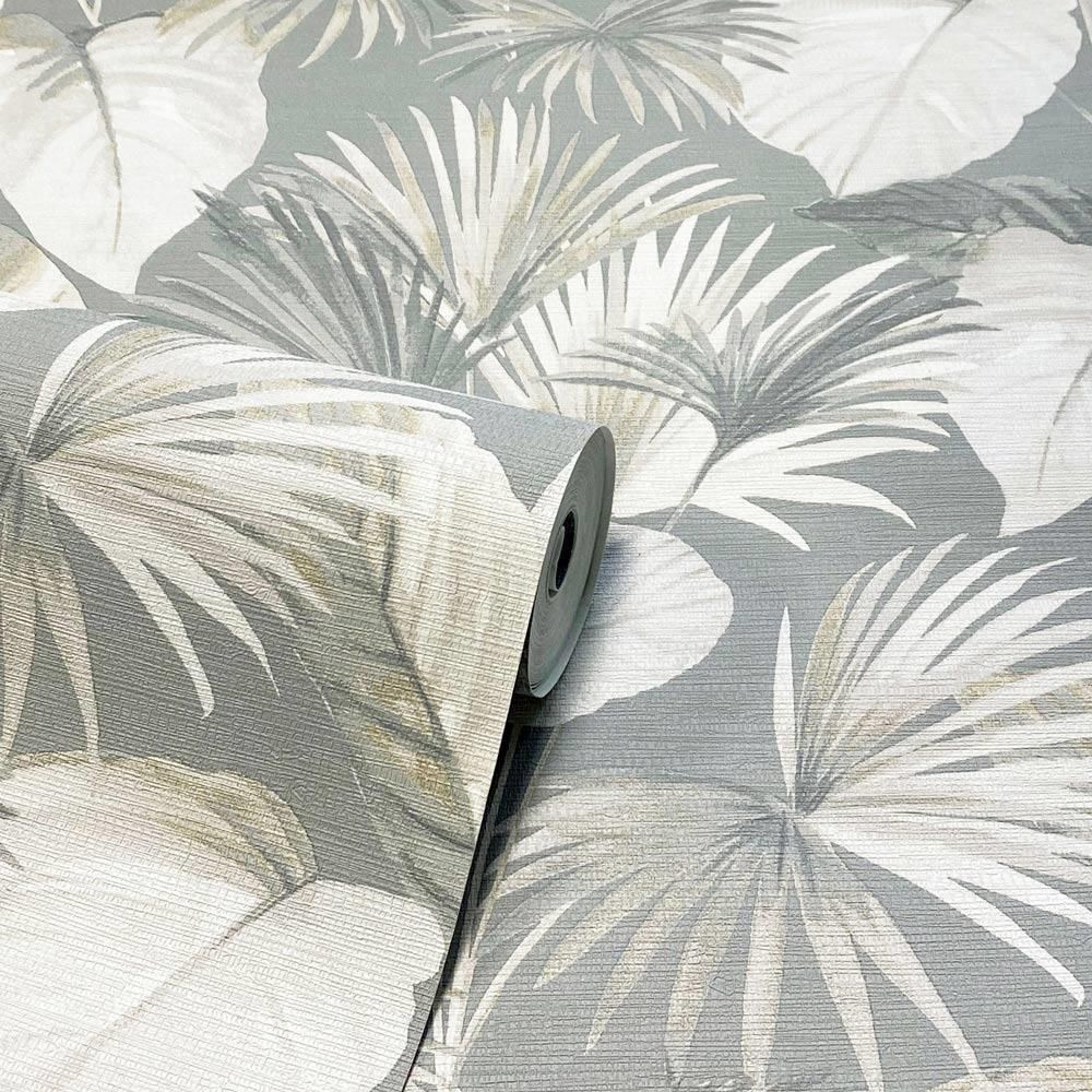 Arthouse Palm Grove Wallpaper Grey | Wallpaper Shop