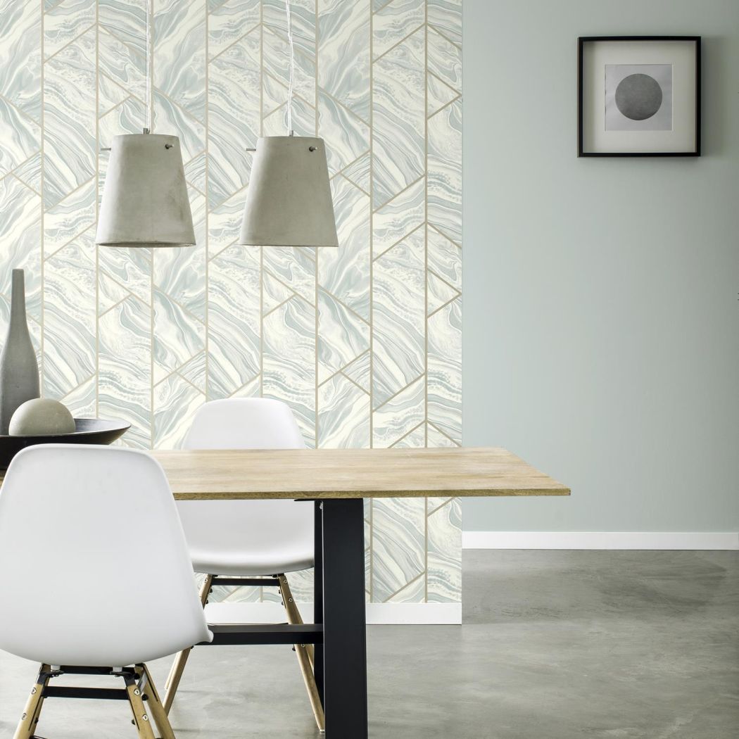 Rasch Blue Liquid Marble Geometric Wallpaper | Wallpaper Shop