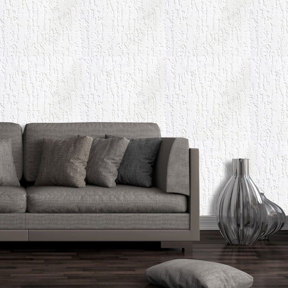 Anaglypta Paintable Royal Oak Embossed Wallpaper White