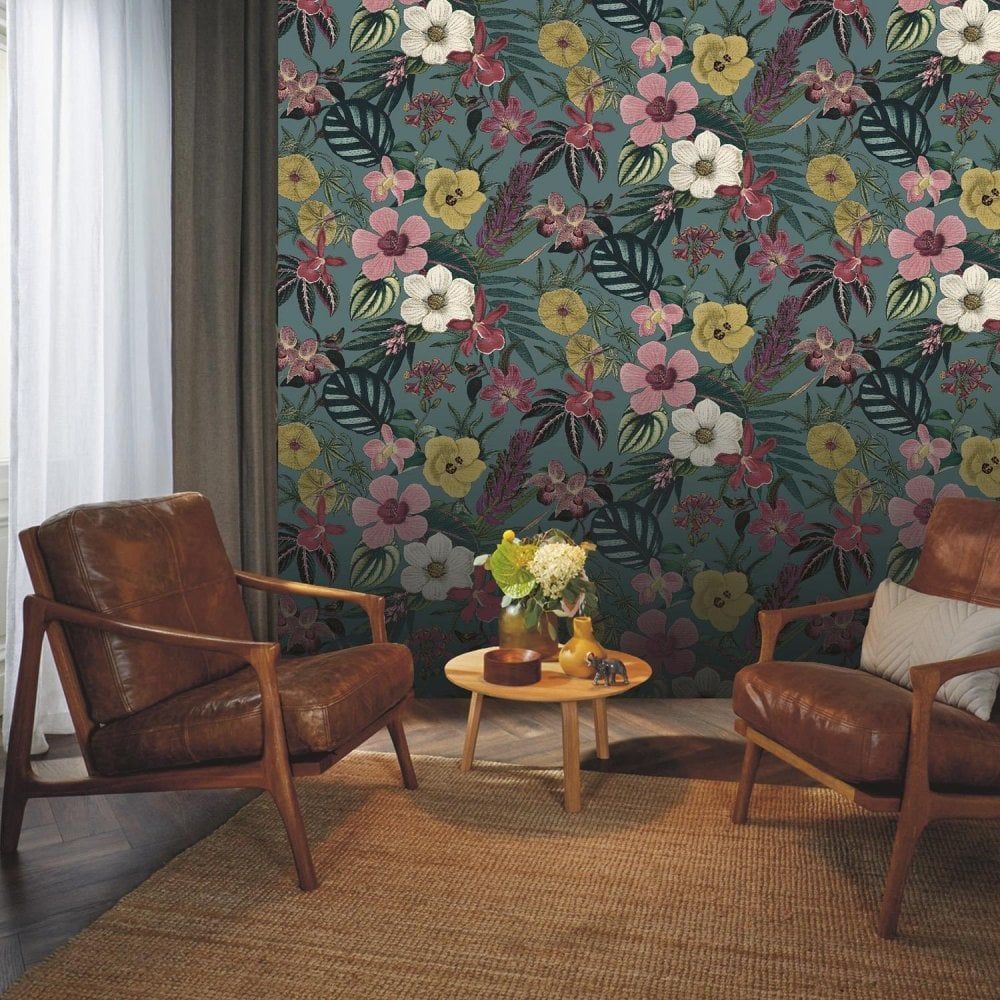 Maya Floral Print Wallpaper | Wallpaper Shop | All Colours