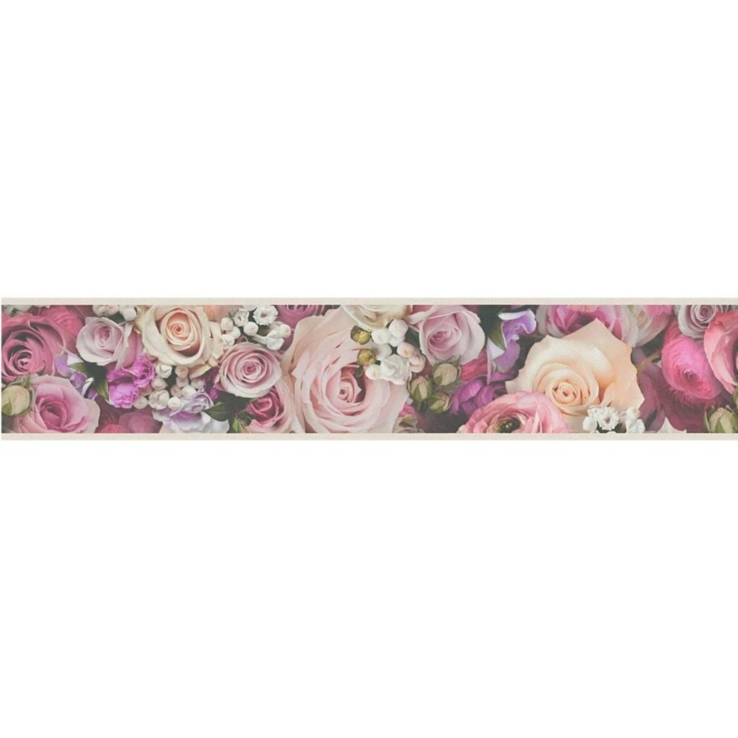AS Creation Floral Bouquet Self-Adhesive Wallpaper Border Pink ...