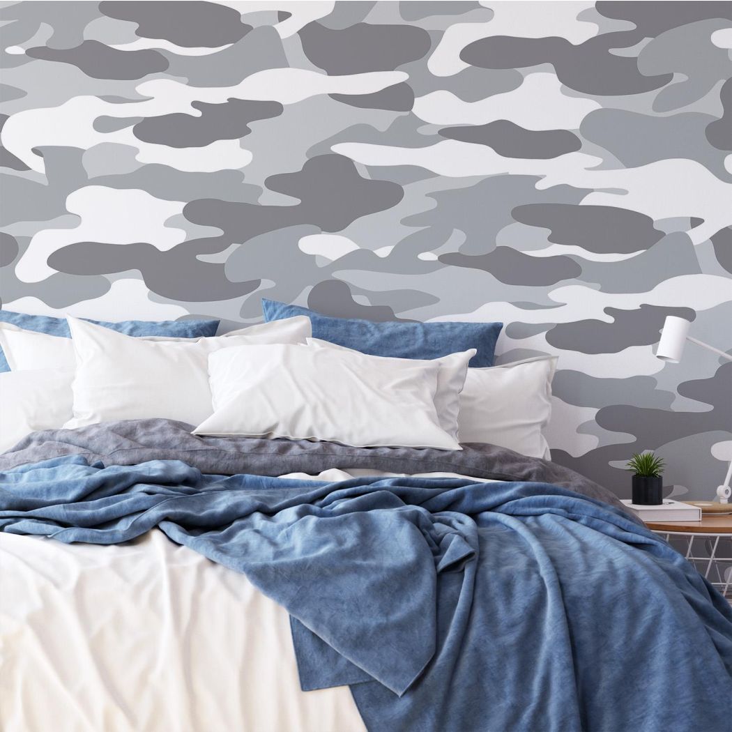 Debona Camouflage Army Wallpaper Grey WL-1408