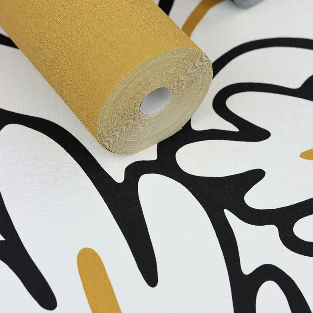 Rasch Salsa Leaves Wallpaper Black Mustard | Wallpaper Shop
