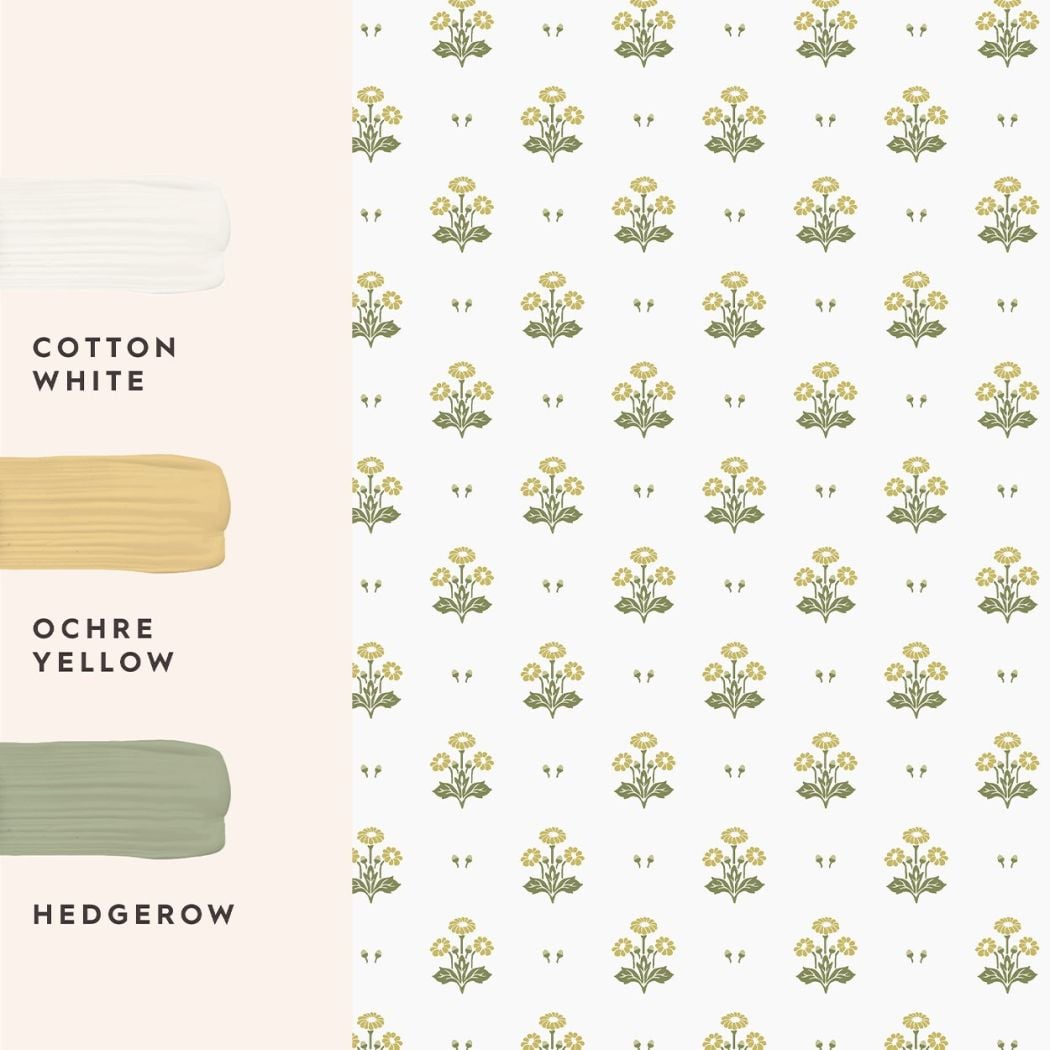 Laura Ashley Harthill Daisy Wallpaper Ochre Yellow | Wallpaper Shop