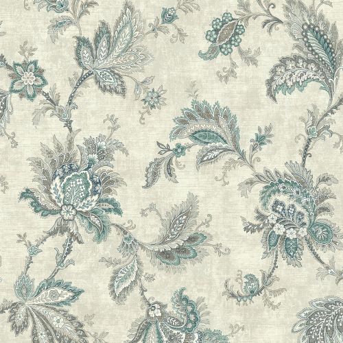 Wallquest Paisley Floral Wallpaper Teal Grey | Wallpaper Shop