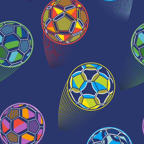 Catherine Lansfield Bright Football Wallpaper Blue | Wallpaper Shop