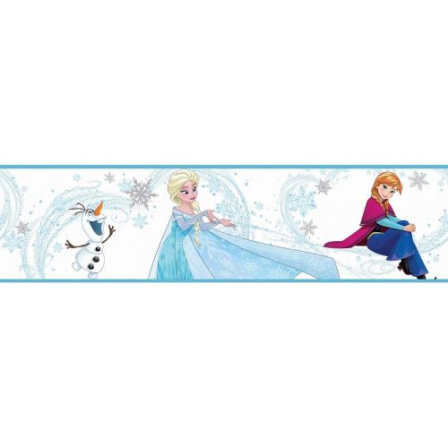 Graham And Brown Frozen Ice Blue Anna & Elsa Wallpaper Border 101380