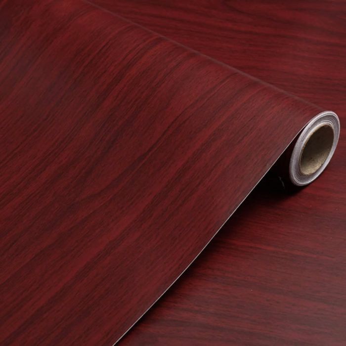 Fablon Sticky Back Plastic Mahogany Wood Dark Red Brown Wood Effect