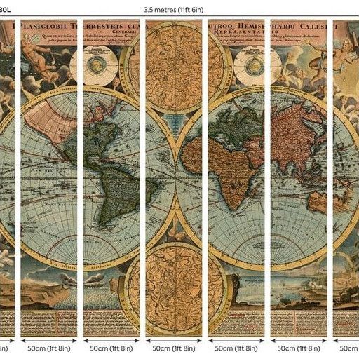 Origin Murals VINTAGE MAP FULL WALL MURAL ANTIQUE | Wallpaper Shop