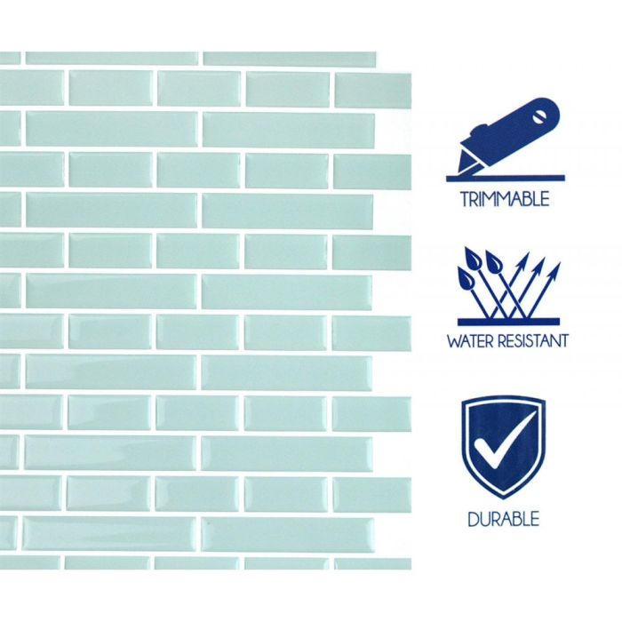 WallPops Sea Glass Splashback Tile Stickers Blue | Wallpaper Shop