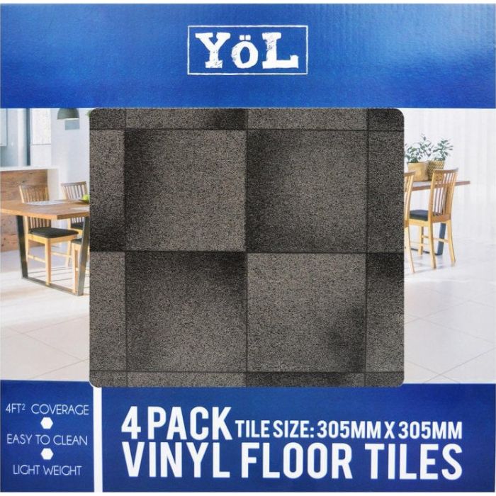 YöL Balmoral Tile Effect Vinyl Tiles Grey | Wallpaper Shop