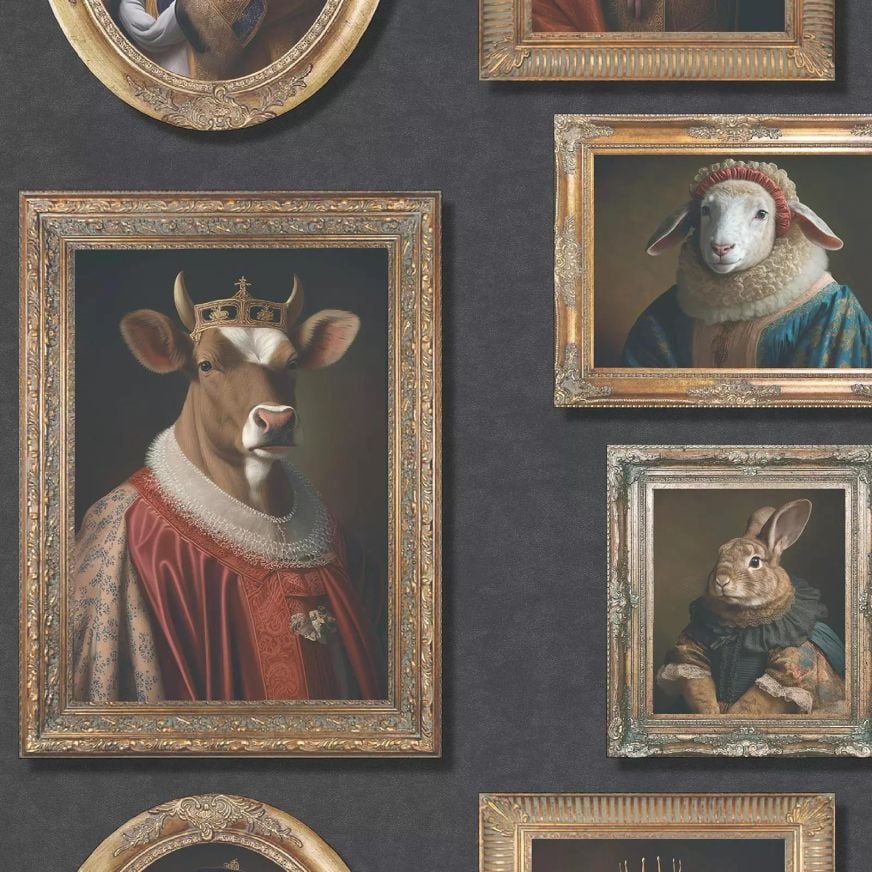 Black Dark Academia Wallpaper Muriva | Wallpaper Shop